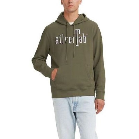 Levi's | Shirts | Levis Silvertab Graphic Hoodie Mens S Olive Green ...